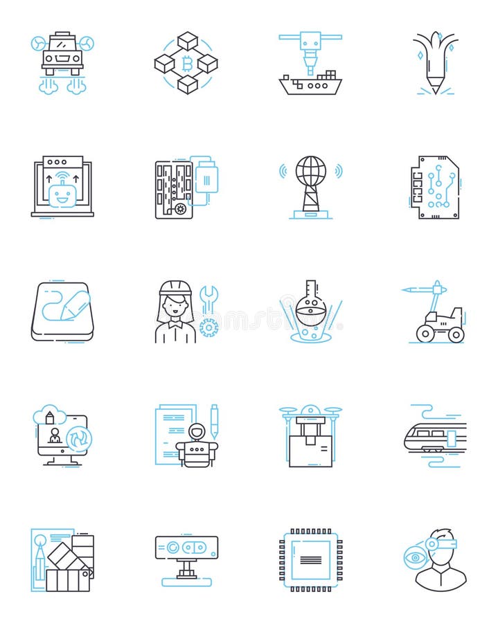 Unified Devices Linear Icons Set. Integration, Efficiency ...