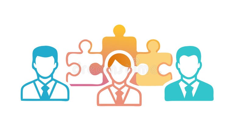 Unified Team Problem Solving Puzzle Icon, Vector Design Generative AI ...