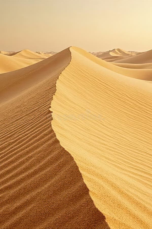 Uniform Expansive Sand Dune Subtle Ripple Pattern Photography Arid Brown Stock Illustration ...