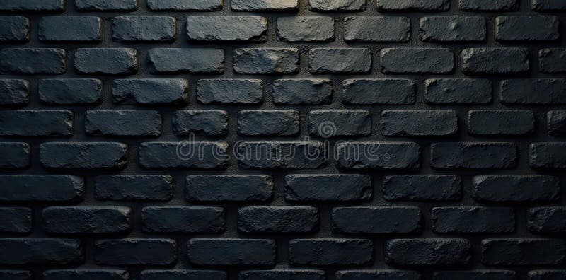 Uniform, Intensely Black Brick Wall Clean Lines, Minimal Light ...