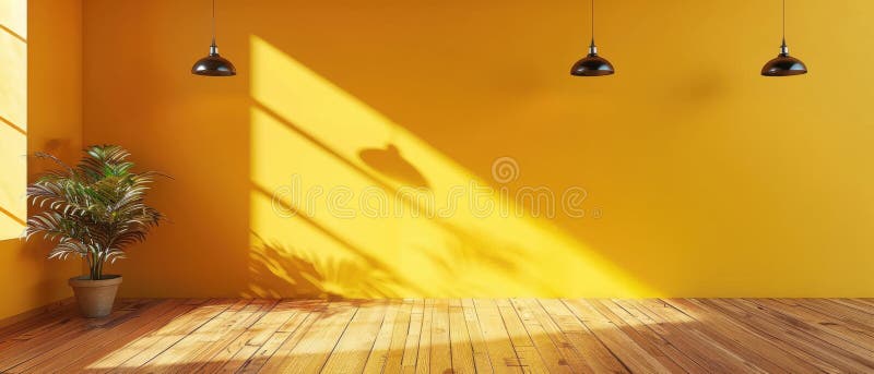 Uniform Light Yellow Room - Background for Interior Design Stock ...