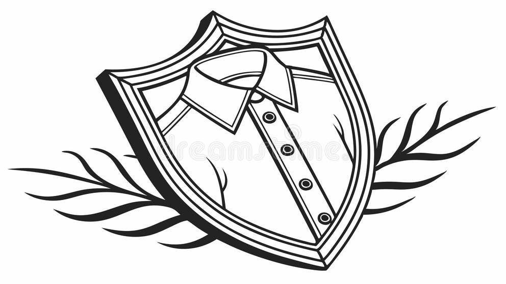 Uniform on Shield, Authority Professional Service, Vector Design ...