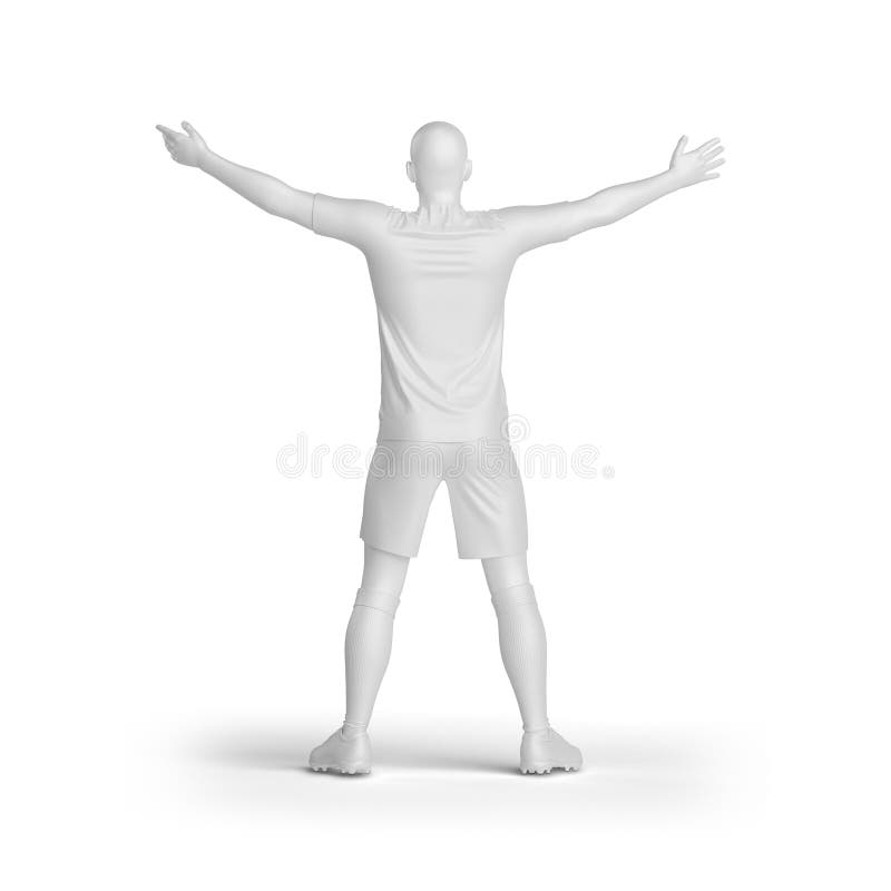 Uniform Soccer Celebration Back View Stock Illustration - Illustration ...