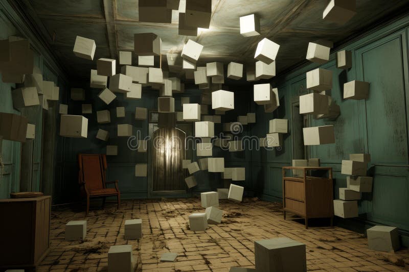 Uniform Square Blocks Room Design. Generate Ai Stock Photo - Image of ...