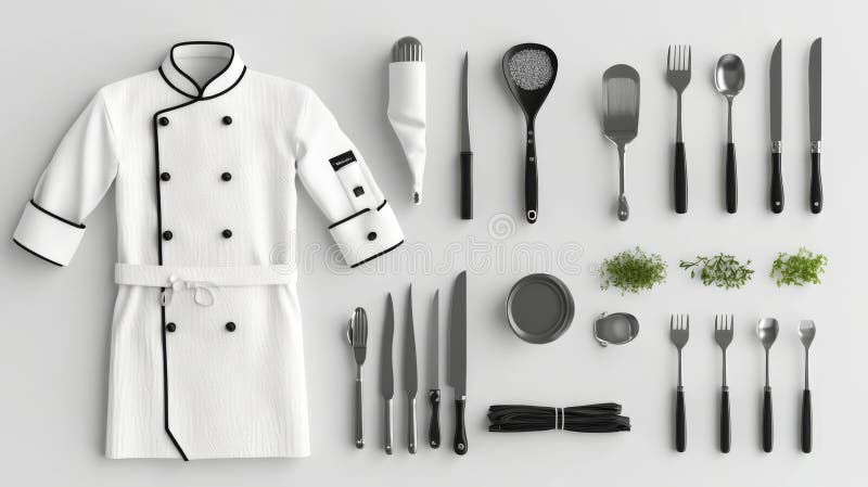 A Uniform Template Featuring an Assortment of Kitchen Uniforms, Such As ...