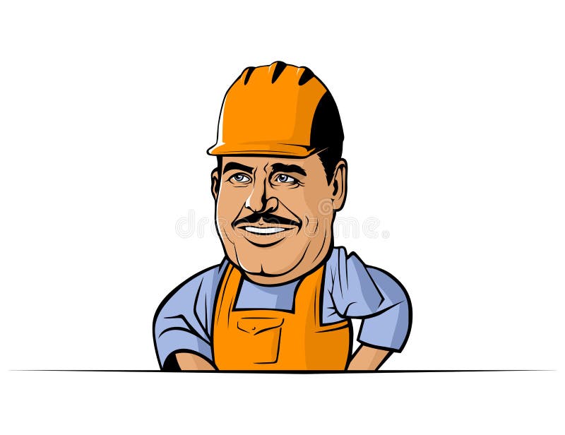 Uniform Worker Man with Smile and Helmet Stock Vector - Illustration of ...
