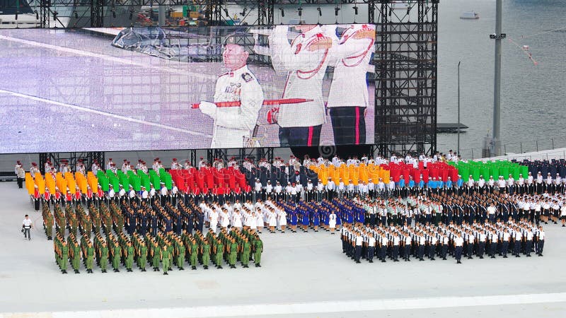 Uniformed Groups Standing at Attention at NDP 2011 Editorial Photo ...
