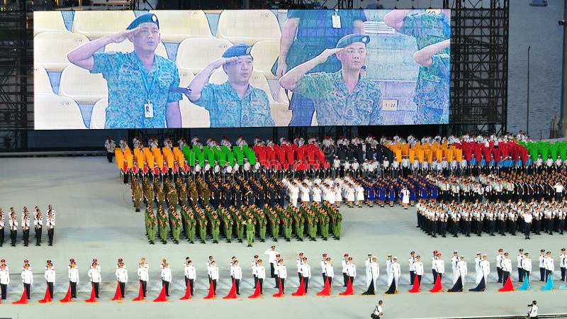 Uniformed Groups Standing at Attention at NDP 2011 Editorial Photo ...
