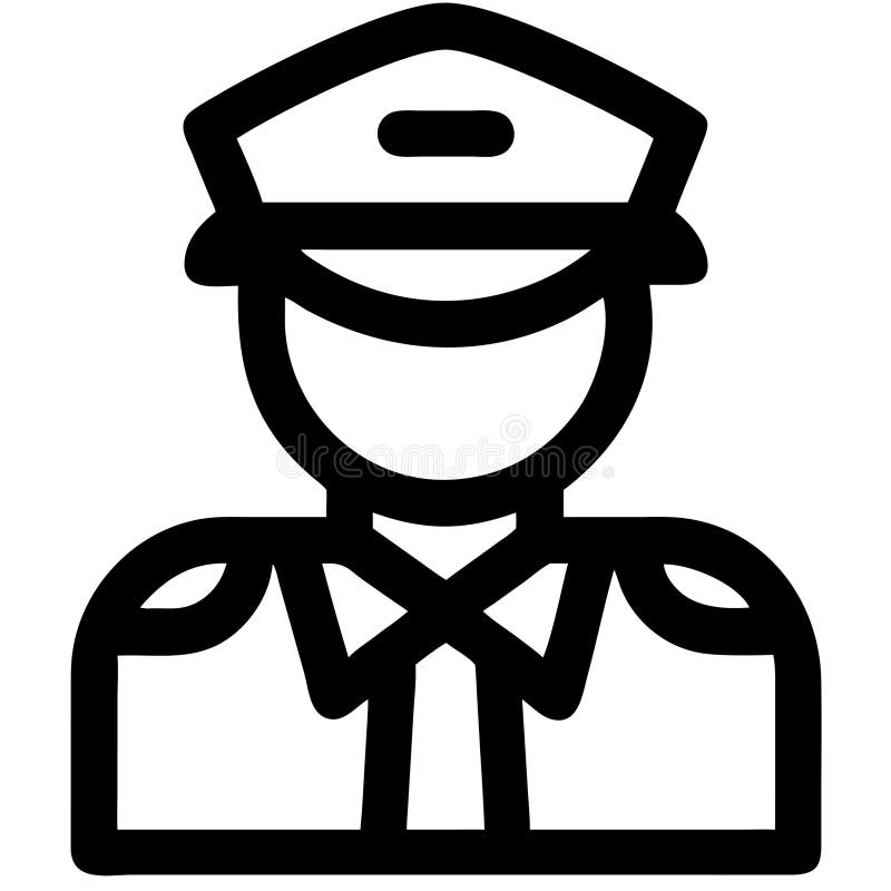 Uniformed Police Officer Line Art Vector for Applications and Design ...