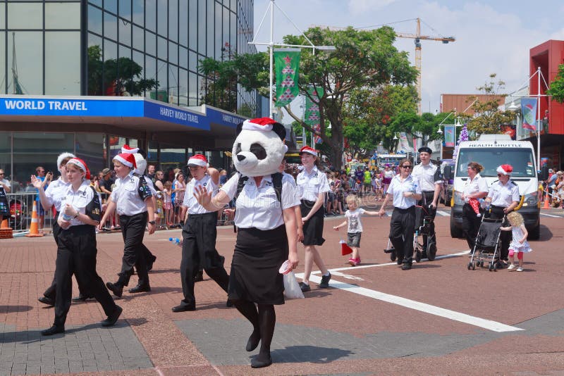 Members of St. John New Zealand Marching at a Christmas Parade ... Members of St. John New Zealand Marching at a Christmas Parade ...