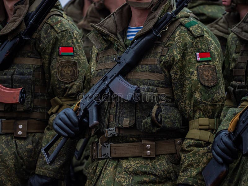 Uniforms and Weapon of the Belarusian Army Soldiers Editorial Photo ...