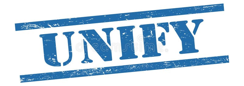 UNIFY Text on Blue Grungy Lines Stamp Stock Illustration - Illustration ...