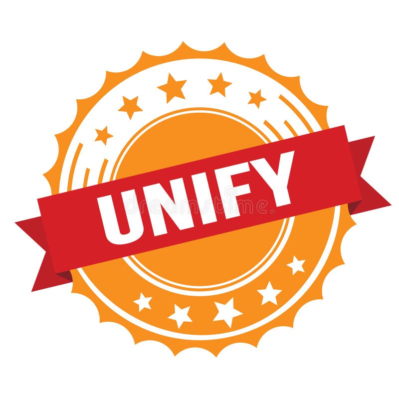 UNIFY Text on Red Orange Ribbon Stamp Stock Illustration - Illustration ...