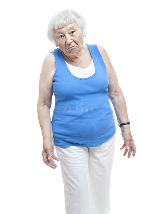 Unimpressed senior woman stock image. Image of ambivalent - 21535133