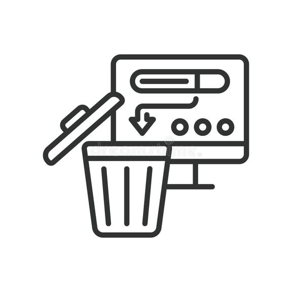 Uninstalled, Icon in Line Design. Uninstalled, Uninstall Process ...