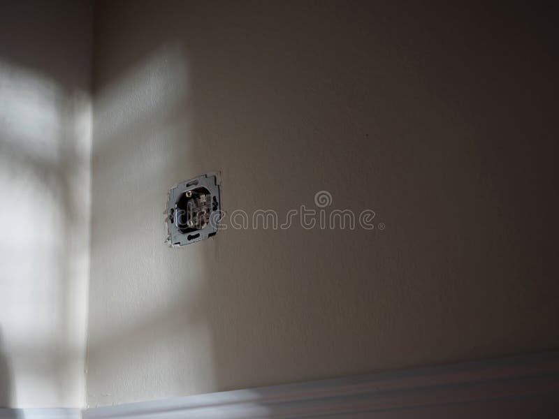 Uninstalled Wall Socket with Exposed Wiring Stock Image - Image of ...