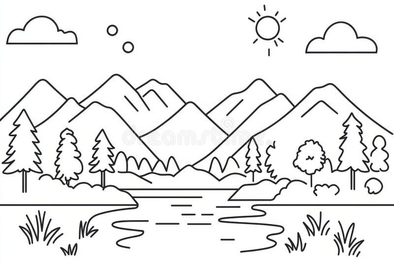 870 Lake Line Drawing Stock Photos - Free & Royalty-Free Stock Photos ...