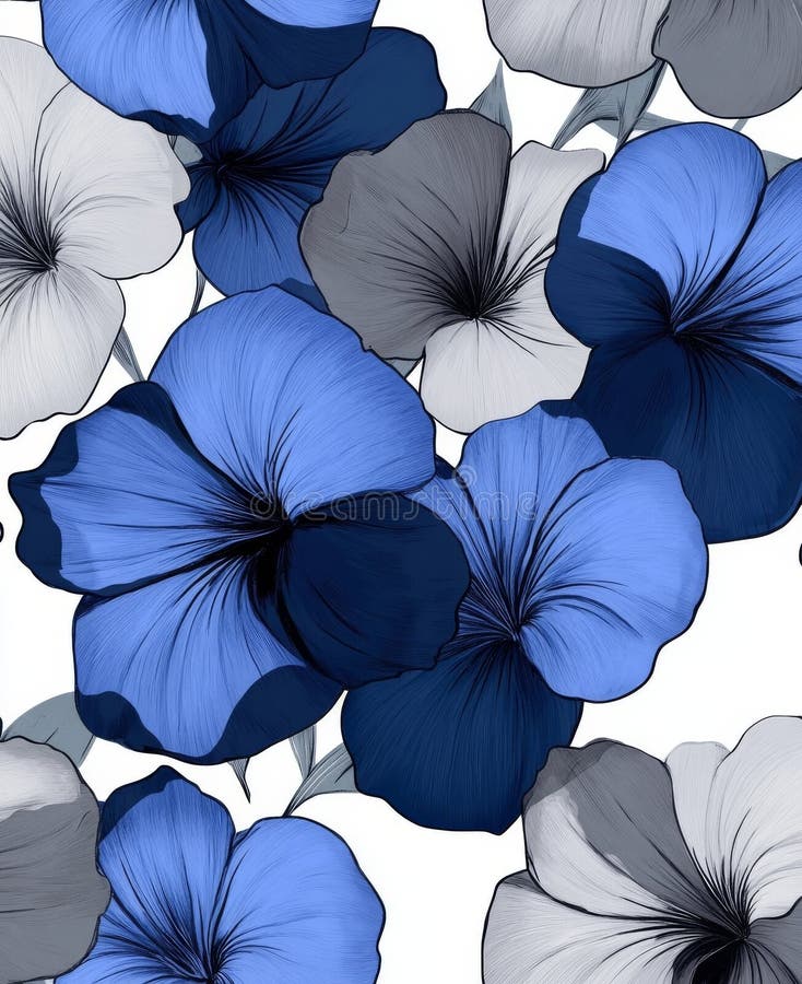 Uninterrupted Watercolor Flower Pattern, Floral Illustration. Textile ...