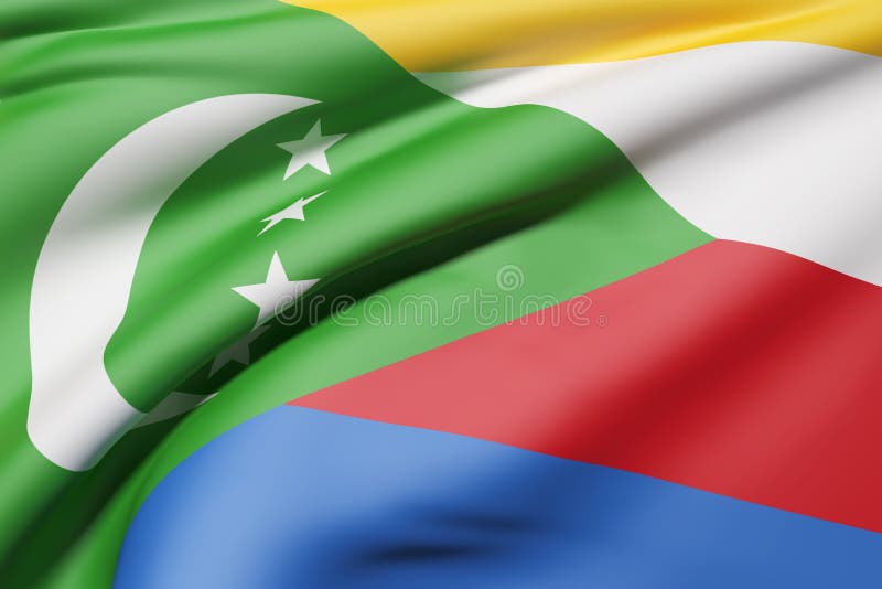 Union of the Comoros Flag Waving Stock Illustration - Illustration of ...