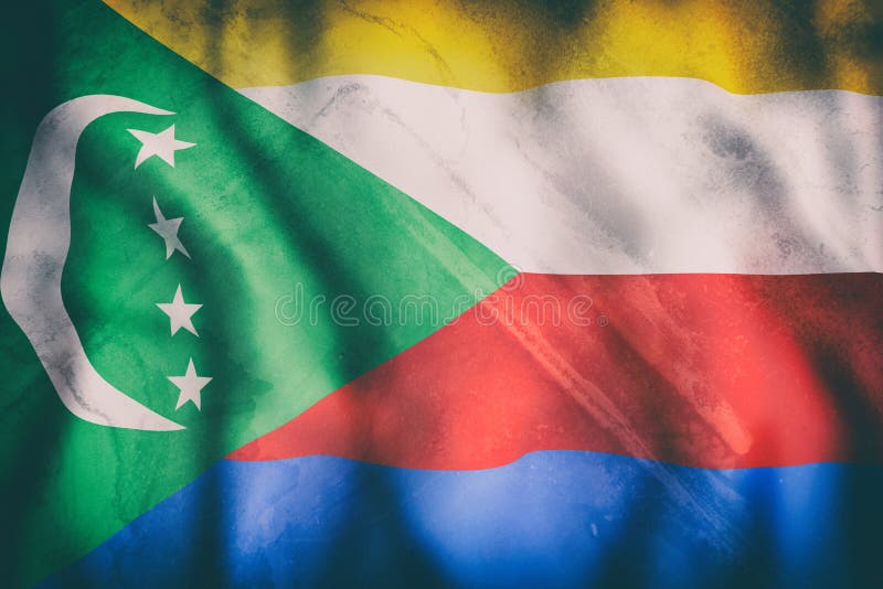 Union of the Comoros Flag Waving Stock Illustration - Illustration of ...