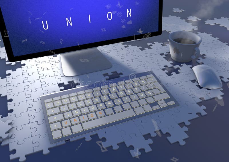 Union stock illustration. Illustration of data, message - 65617996
