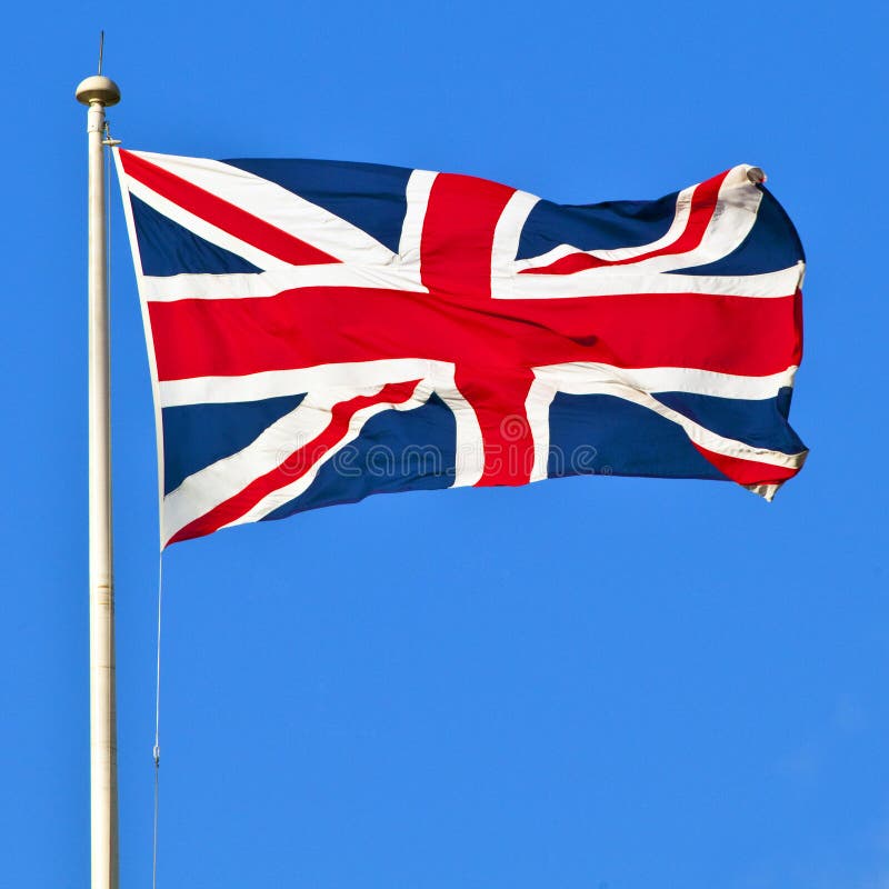 Flag of Great Britain on British Landscape Stock Image - Image of ...