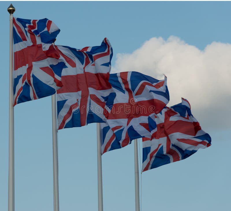 4 Union Flags stock photo. Image of cloud, symbol, flag - 138439292