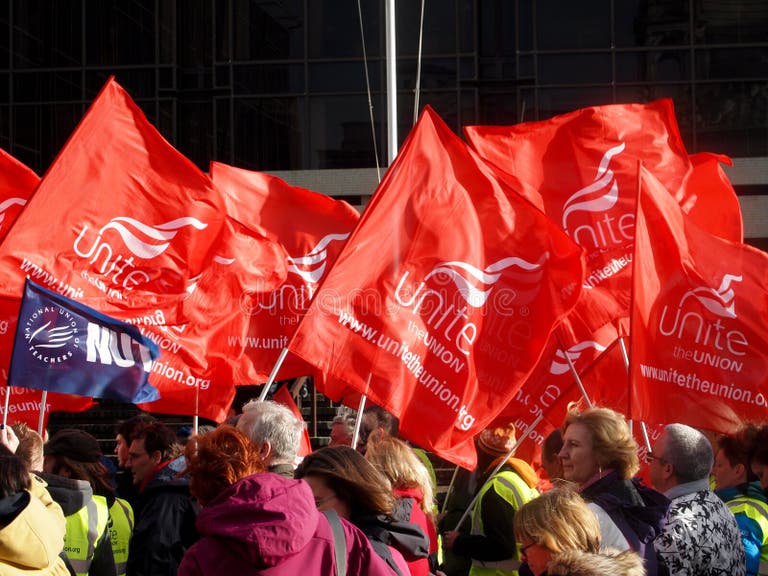 Union flags at a rally editorial photo. Image of rally - 22253396