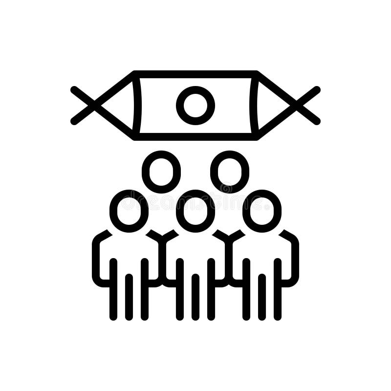 Black Line Icon for Union, Organization and Crowd Stock Vector ...