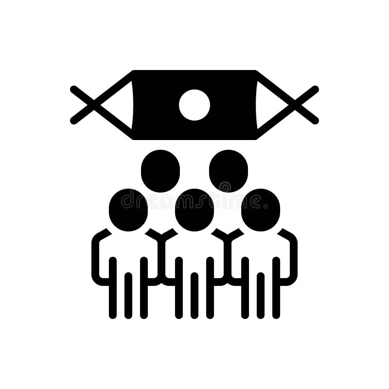 Black Solid Icon for Union, Organization and Crowd Stock Illustration ...