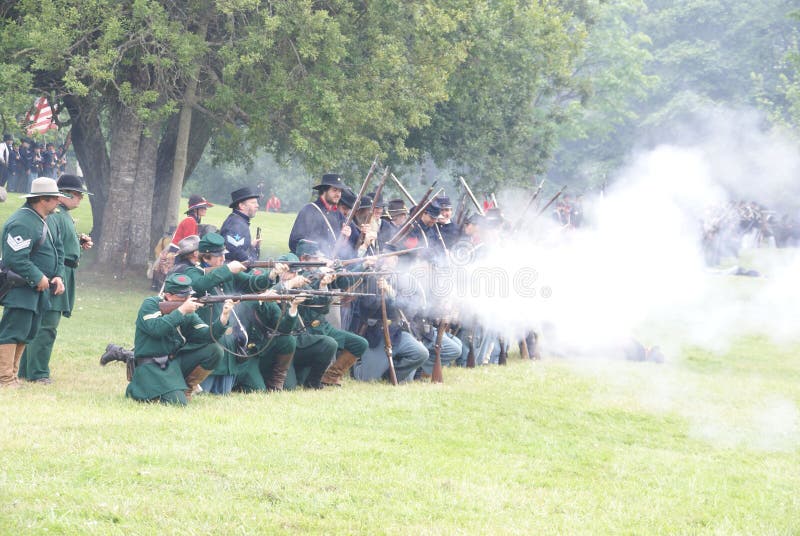 Union Infantry Fire a Volley Editorial Photography - Image of skirmish ...