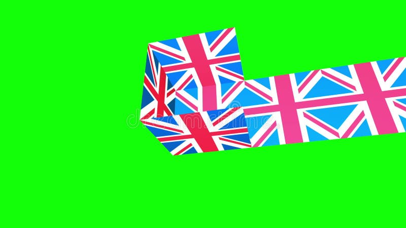 Union Jack Box on Green Screen Stock Video - Video of symbols, three ...