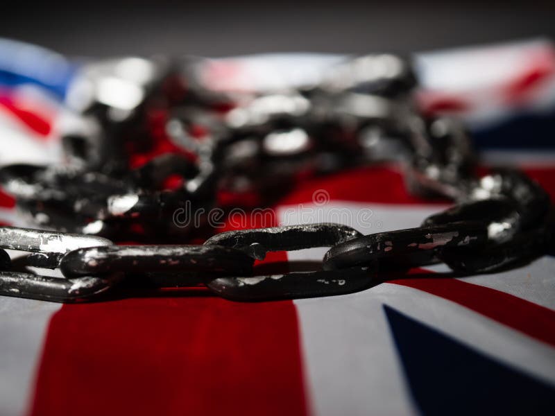Union Jack British Flag in Chains Stock Image - Image of politics ...