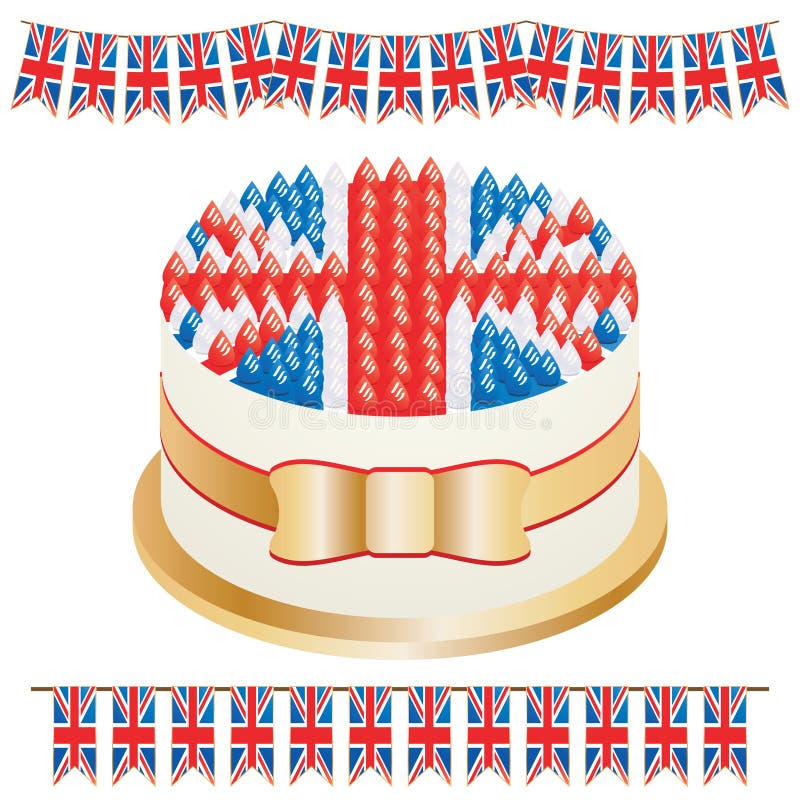 Union jack cake stock vector. Illustration of decoration - 19402191
