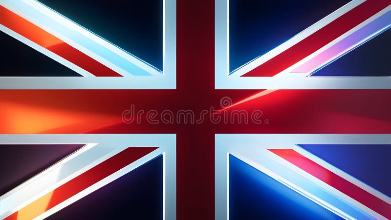 Union Jack Composed of Translucent Glass Pieces Stock Illustration ...