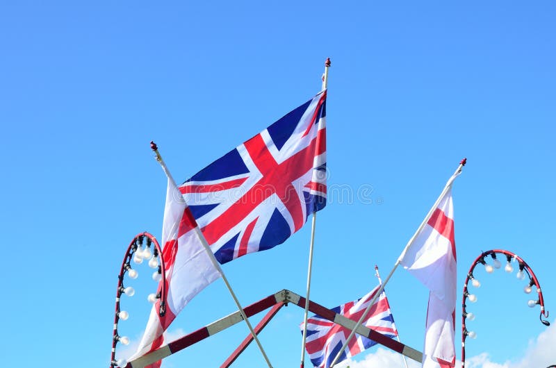 Union Jack and English Flags Stock Photo - Image of patriotic, bunting ...