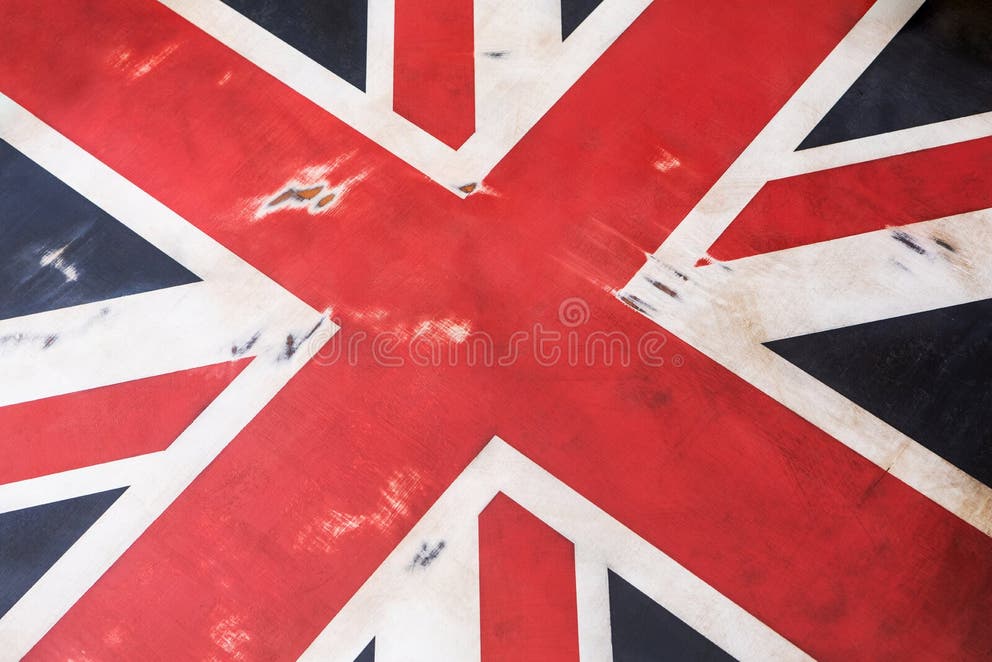 Union Jack Flag Painted Wood and Given a Worn Distressed Effect Stock ...