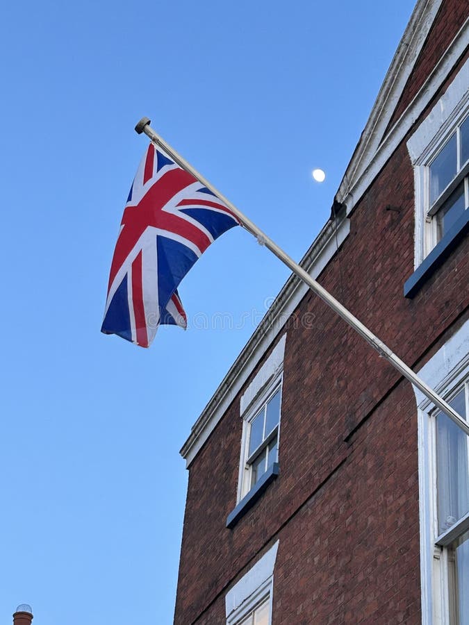 Union Jack Flag Pole Brick Building Background Stock Photos - Free ...
