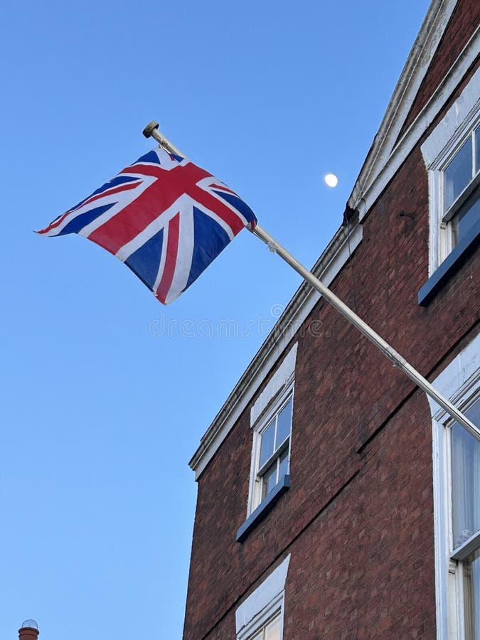 Union Jack Flag Pole Brick Building Background Stock Photos - Free ...