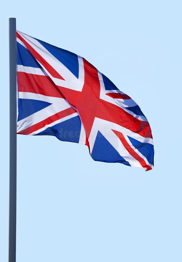 Union Jack flag on a pole stock photo. Image of iconic - 53924124