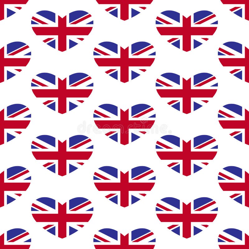 Union Jack Heart pattern stock vector. Illustration of great - 51580480