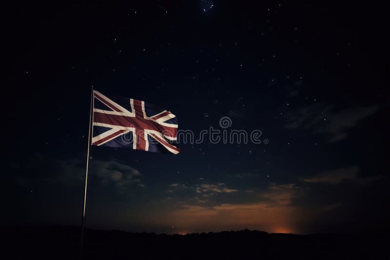 Union Jack in the Night Sky with Copy Space for Text. Generative AI ...