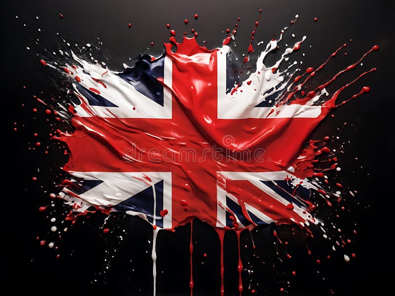 Union Jack Paint Splatter stock illustration. Illustration of nation ...