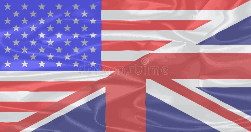 Union Jack and Stars and Stripes Stock Illustration - Illustration of ...