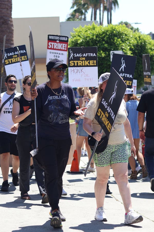 Union Members Walk the Picket Line in Support of the SAG-AFTRA and WGA ...