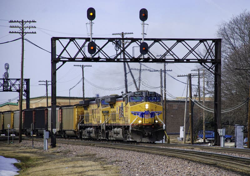 Union Pacific Yard Tower that Stands between the Bridges for Interstate ...