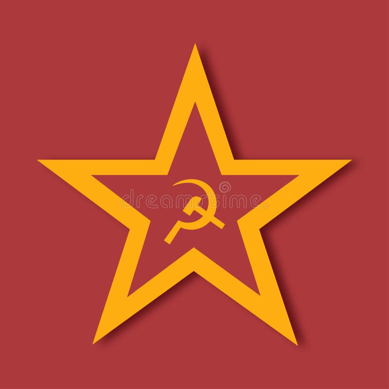 Communist Star Symbol With Hammer And Sickle Vector Drawing Stock