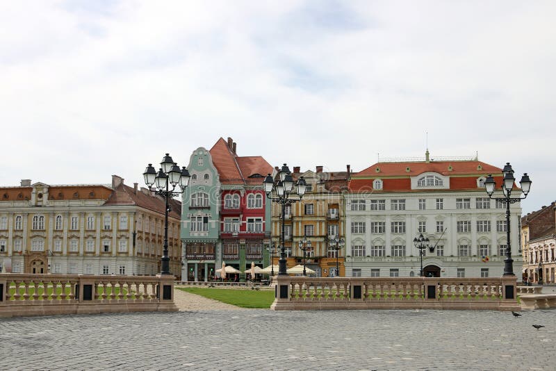 Union Square with Buildings Timisoara Romania Stock Photo - Image of ...
