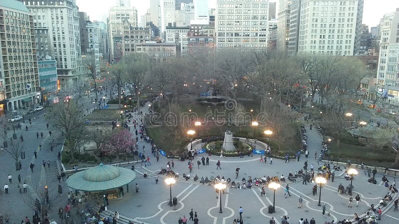 Union Square after Sunset in Spring in Manhattan, New York, NY ...