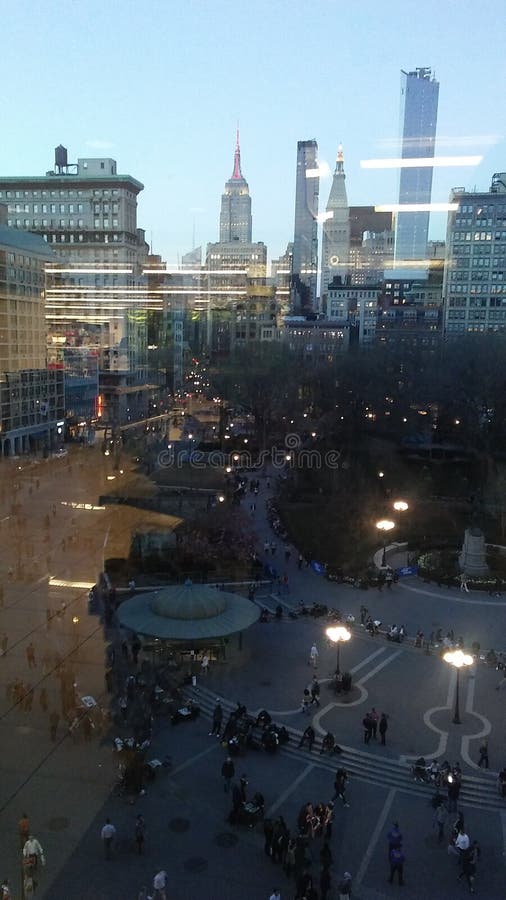 Union Square after Sunset in Spring in Manhattan, New York, NY ...